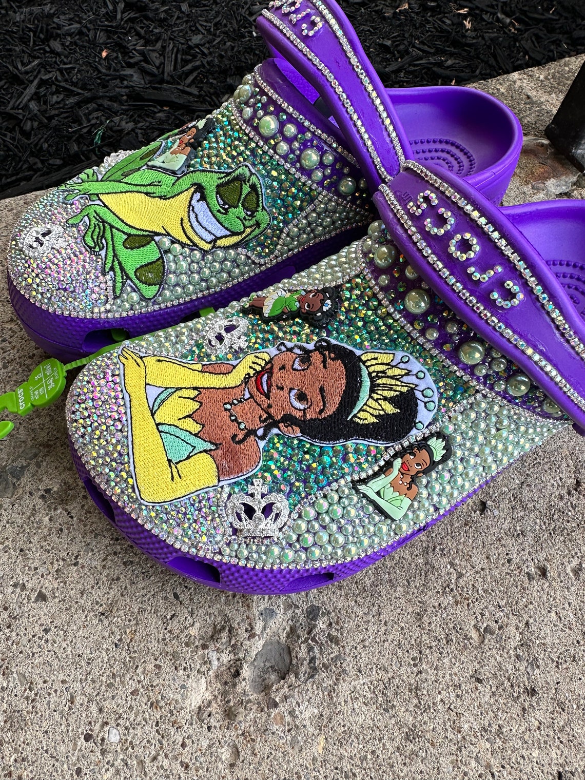 Princess and the Frog/princess Tiana Inspired Crocs. - Etsy