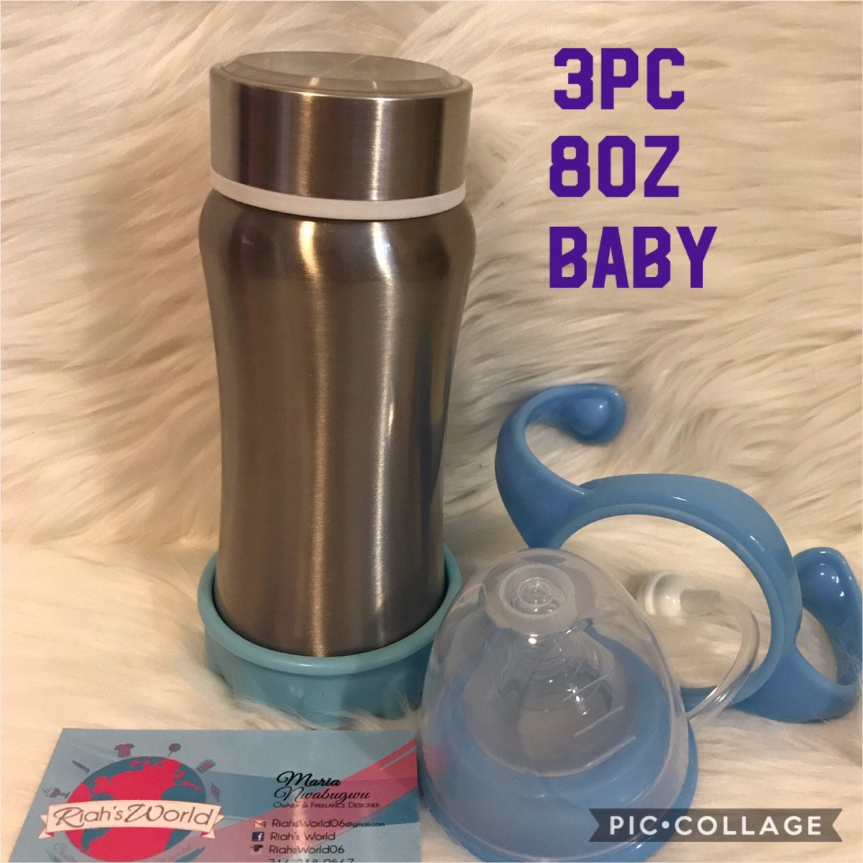 Customized/personalized 8 Oz Double Wall Insulated Stainless Steel Baby ...