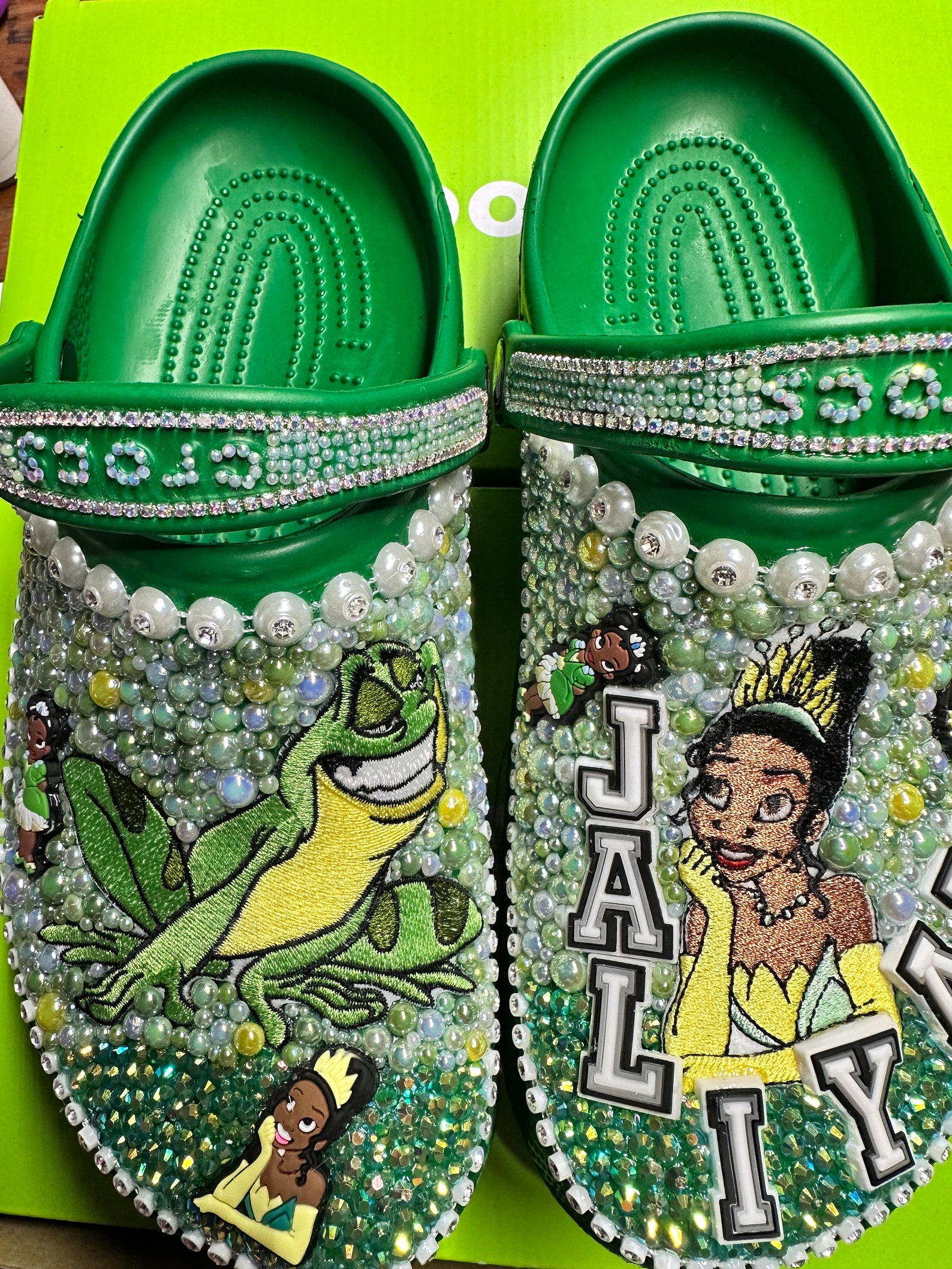 Princess and the Frog/princess Tiana Inspired Crocs. - Etsy