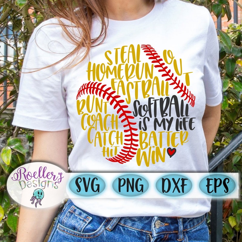 Softball Svg - Etsy