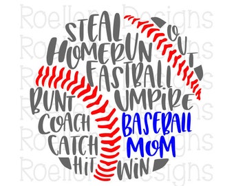 Baseball mom svg | Etsy