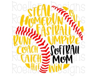 Softball svg | Etsy