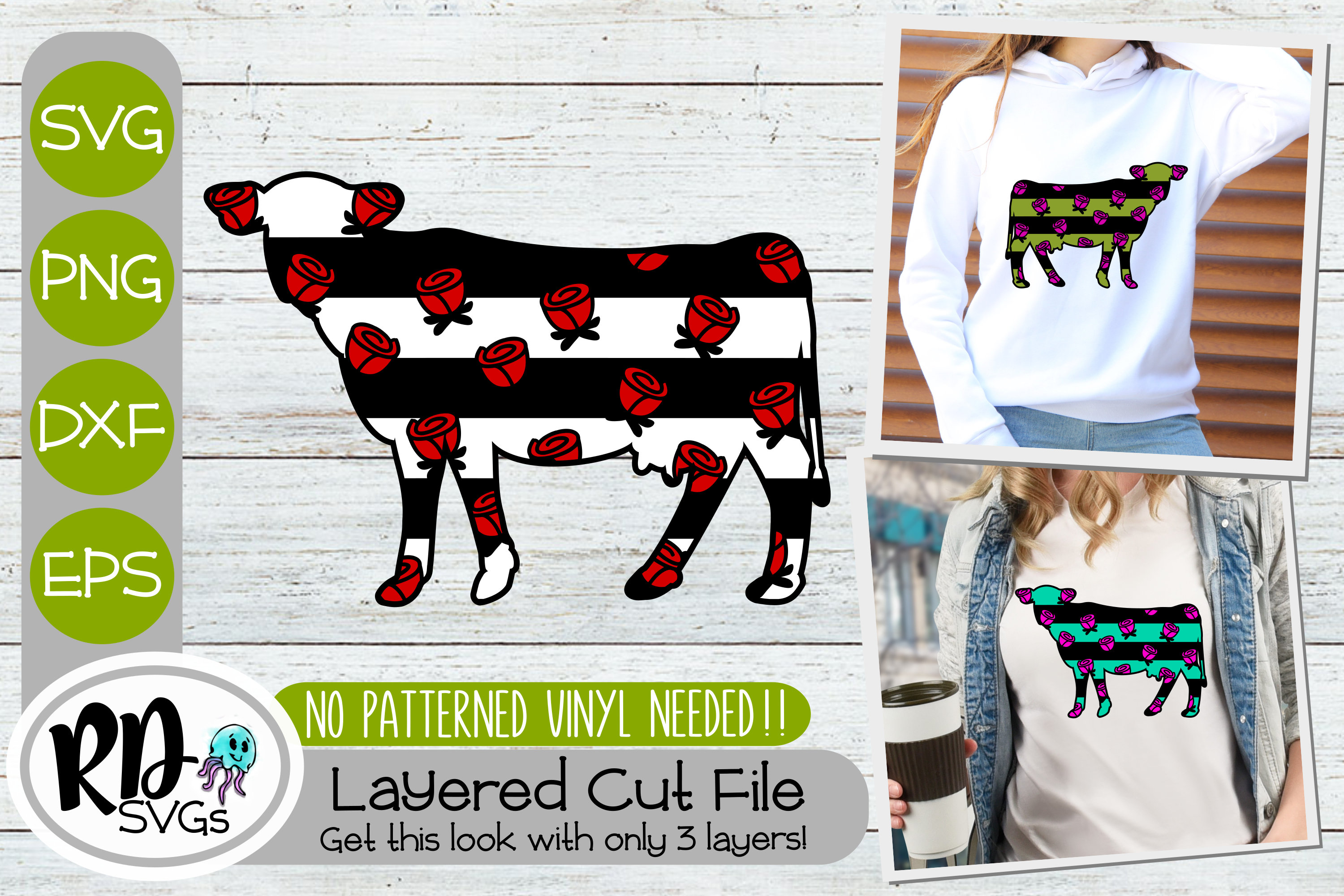 Cow Svg Barn Svg Farmhouse Svg Floral Svg RD Svgs Cricut - Etsy