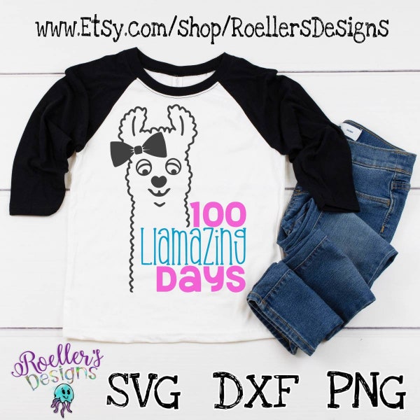 100th Days of School With Llama Svg - Etsy