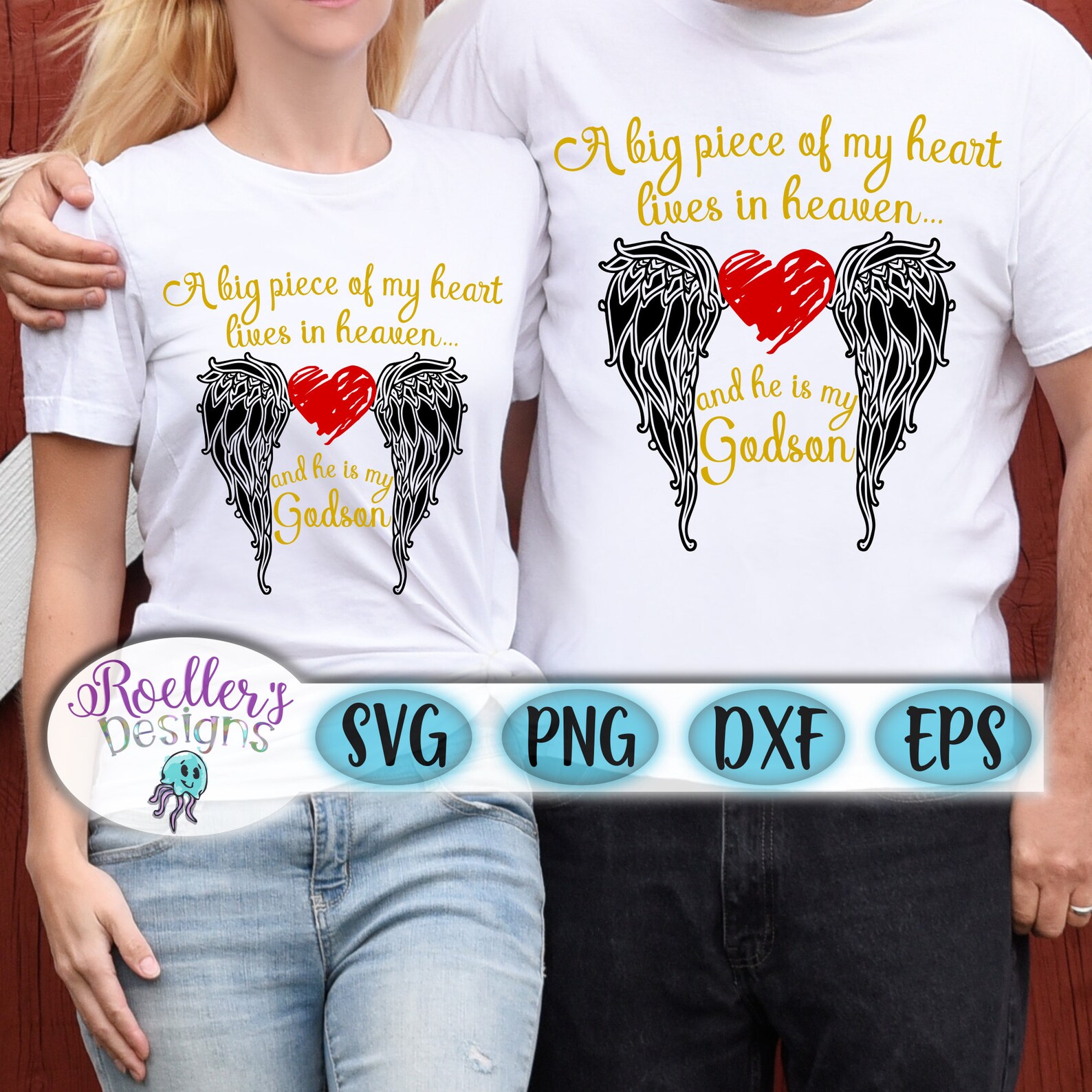 Heaven Svg Godson Svg Angel Wings Svg Memorial Svg Memory - Etsy