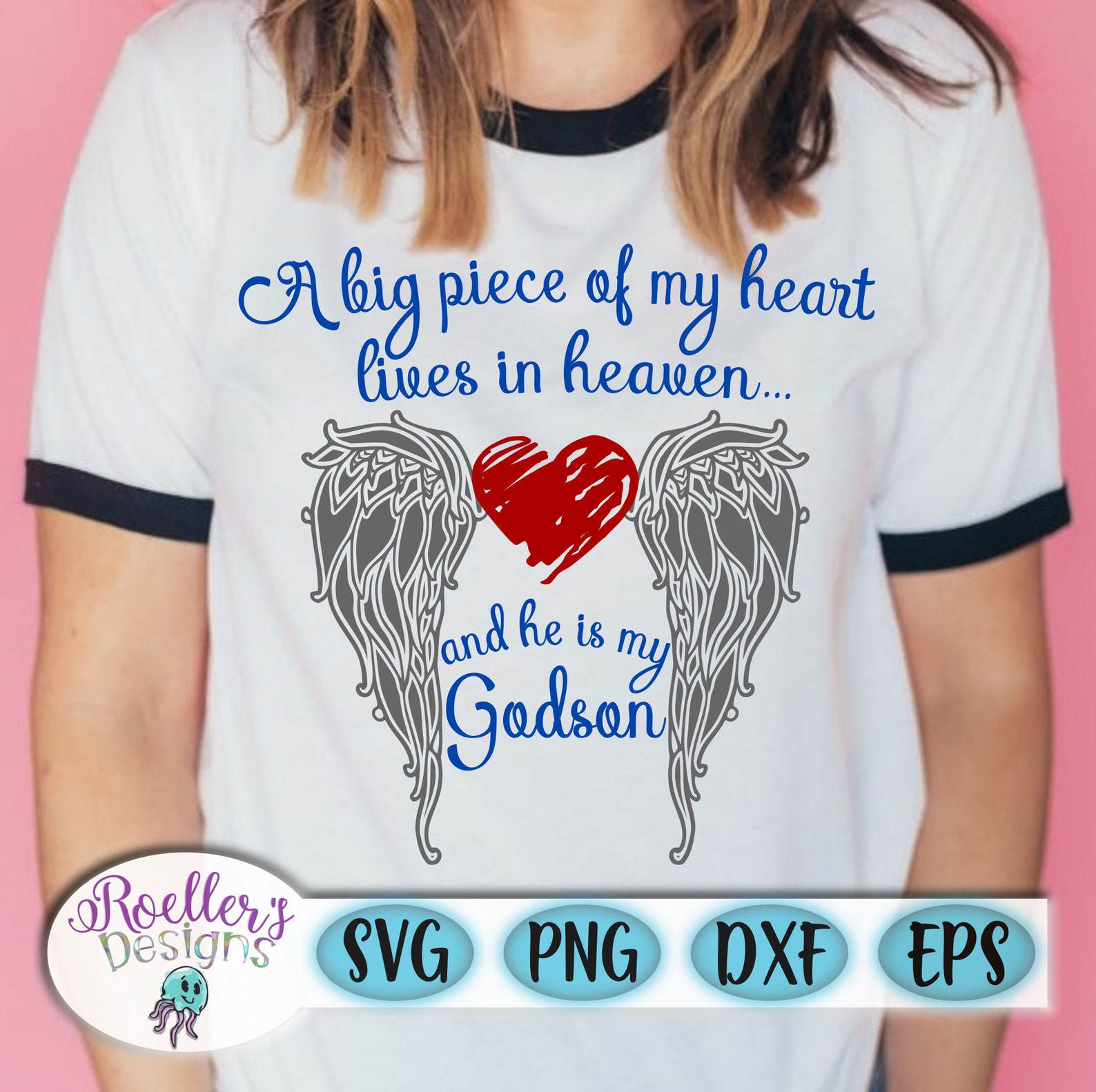 Heaven Svg Godson Svg Angel Wings Svg Memorial Svg Memory - Etsy
