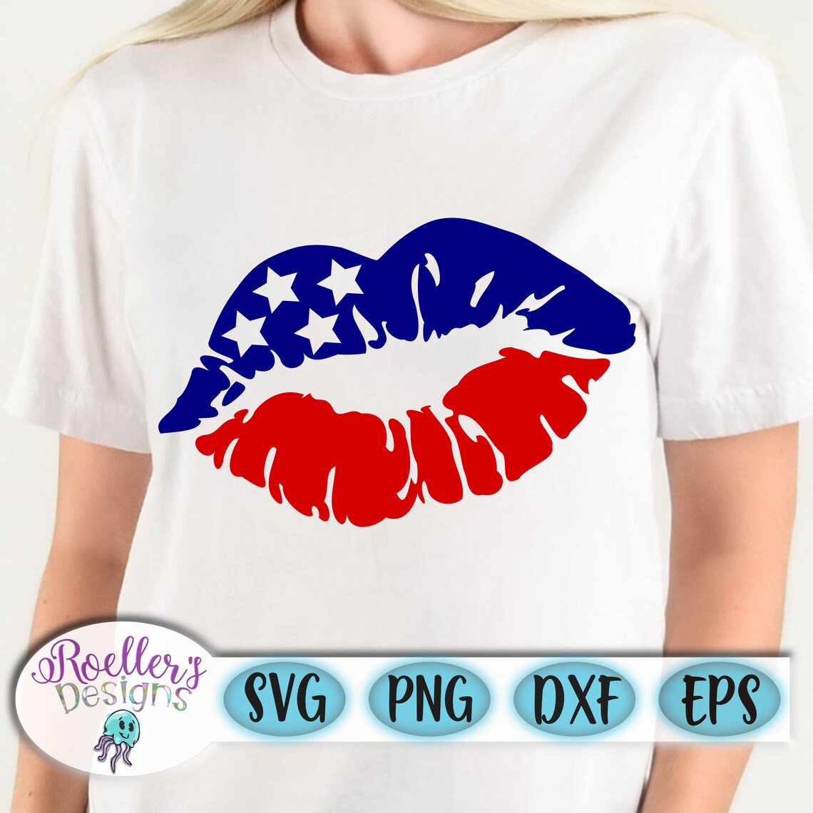 Lips Svg 4th of July Svg Red White and Blue Svg Cricut - Etsy