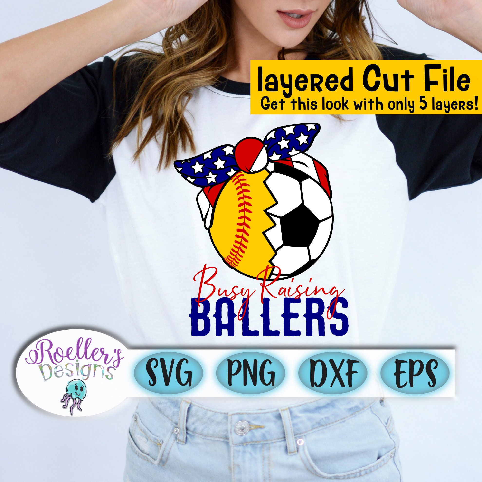 Busy Raising Ballers Svg Flag Svg Bandana Svg Soccer Svg | Etsy