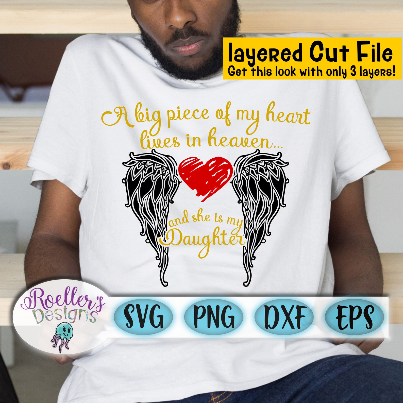 Heaven Svg Daughter Svg Angel Wings Svg Memorial Svg - Etsy