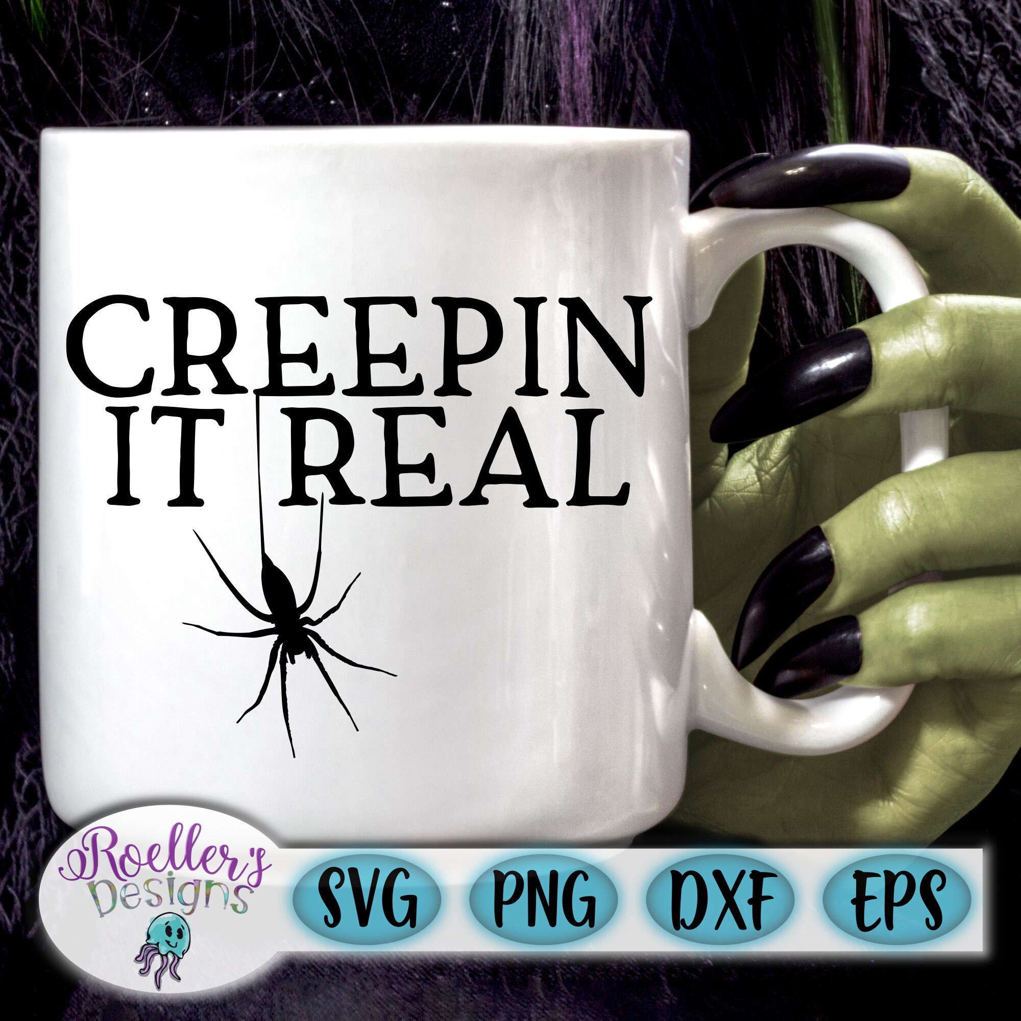 Creepin It Real Svg Halloween Svg Spider Svg Spooky Svg | Etsy