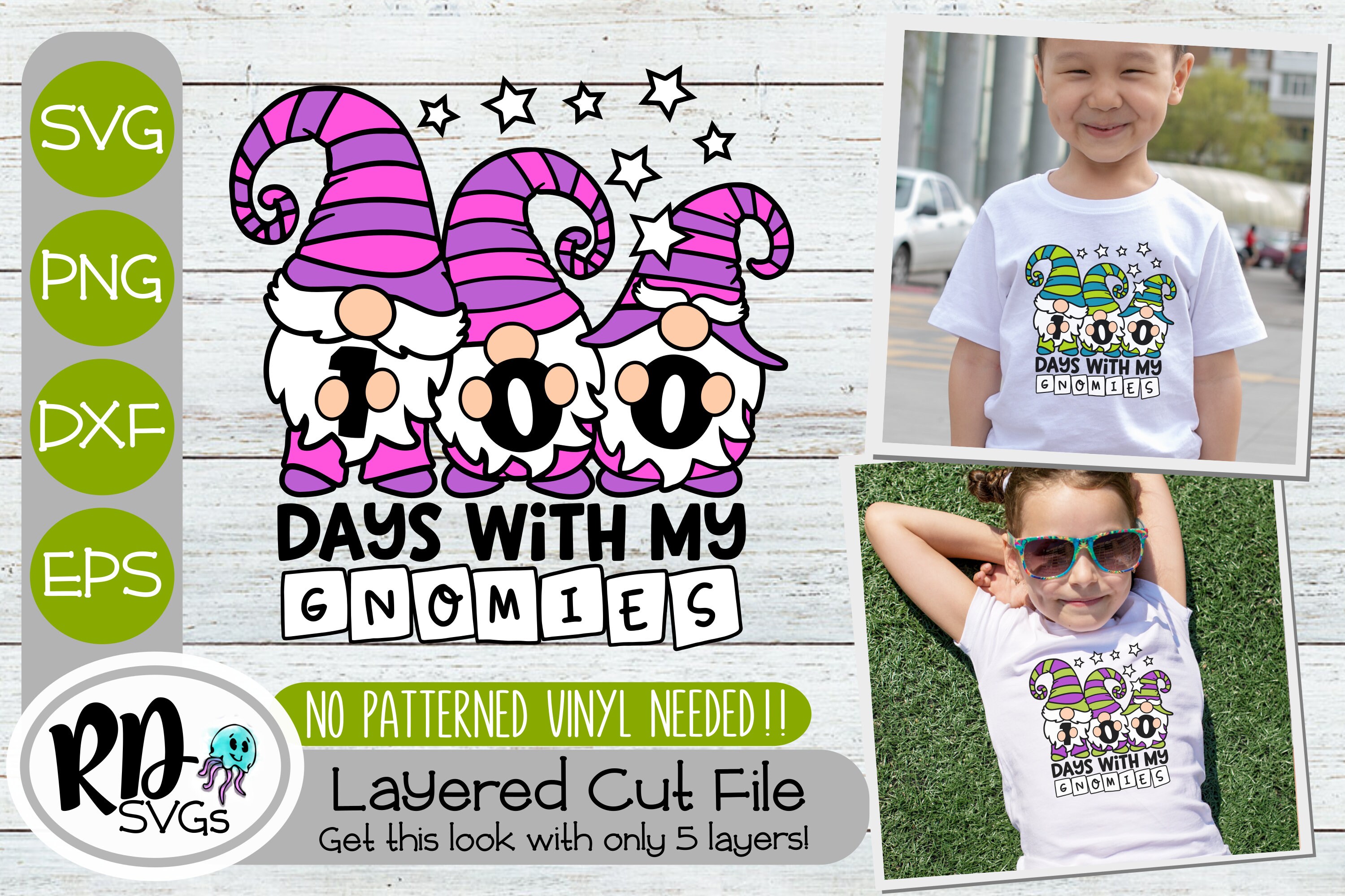 100 Days Svg Gnome Svg School Svg Cricut Cut File SVG - Etsy