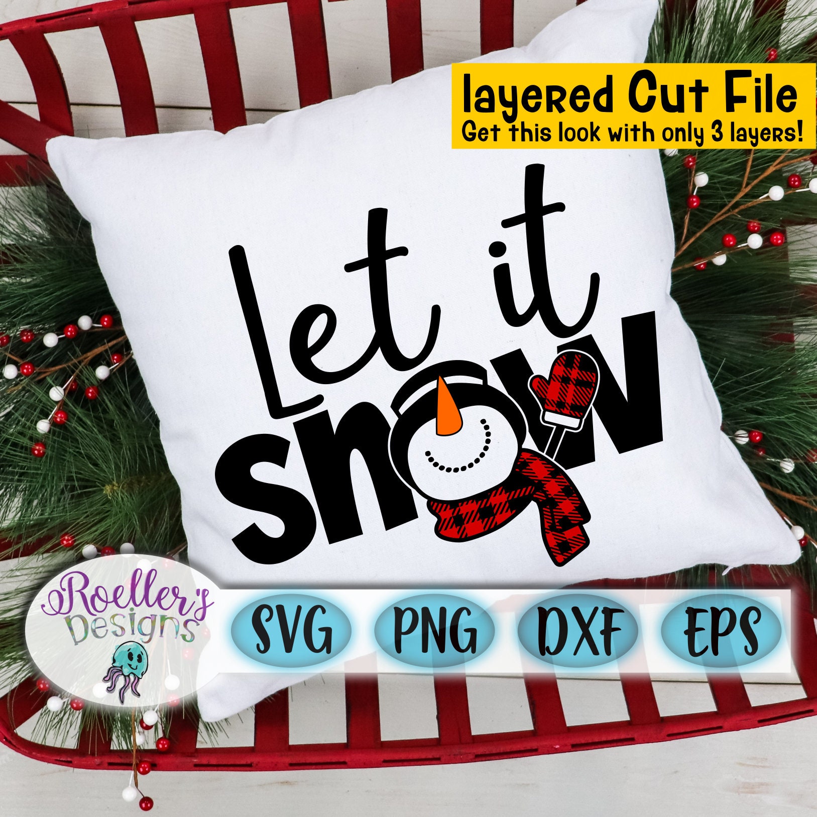 Let It Snow Svg Bundle Christmas Svg Layered Cut File | Etsy