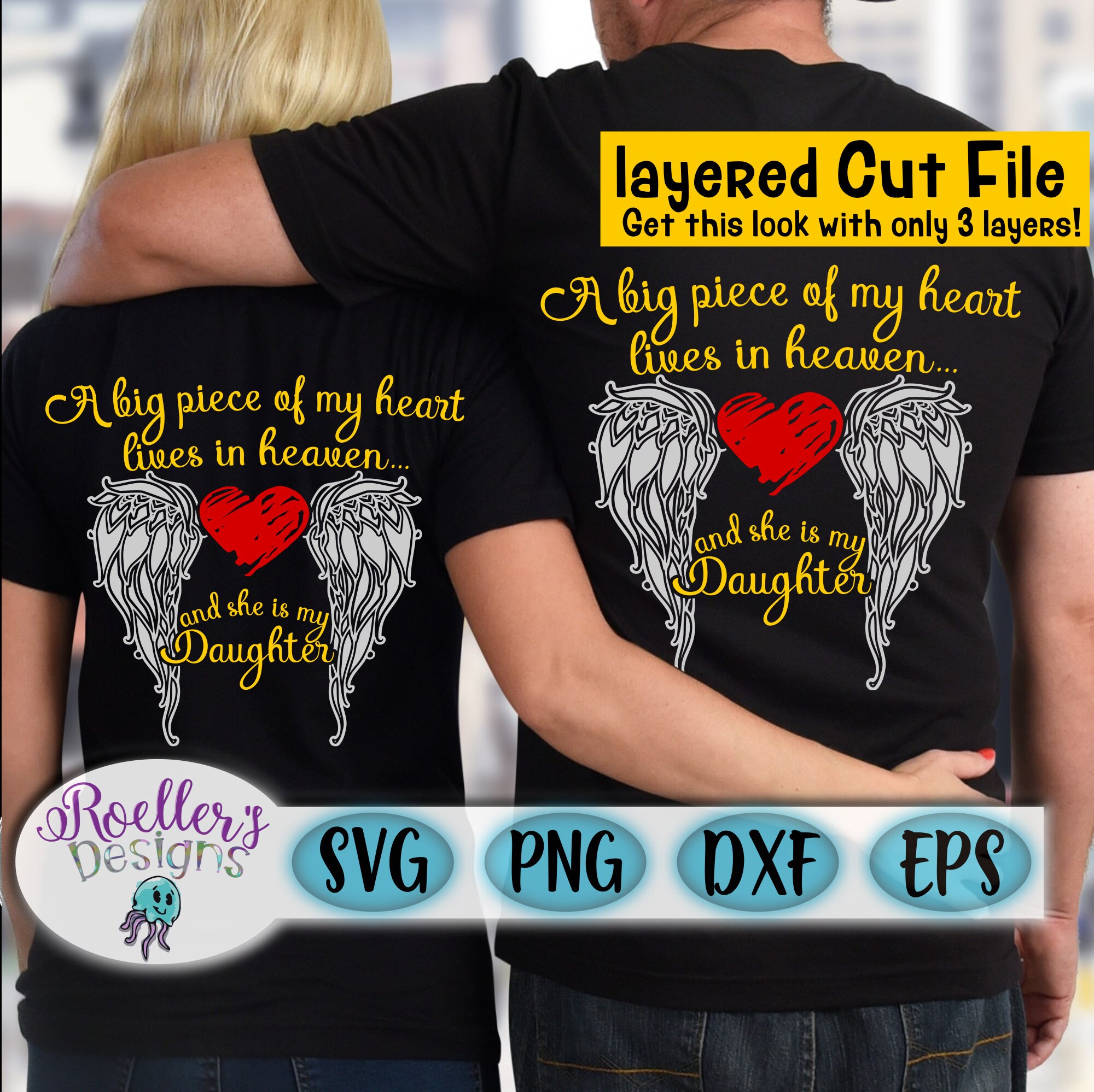 Heaven Svg Daughter Svg Angel Wings Svg Memorial Svg - Etsy