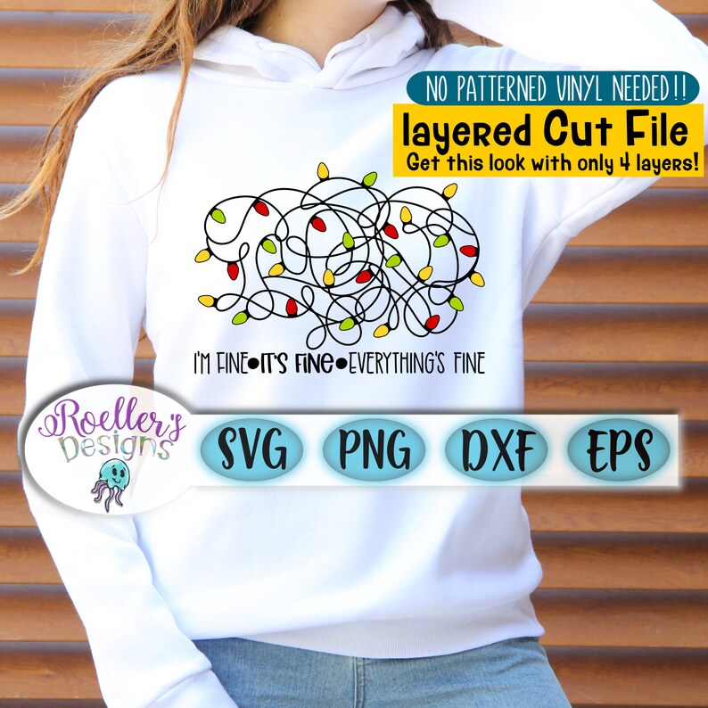 Christmas Svg Tangled Lights Svg Lights Svg Its Fine Svg - Etsy