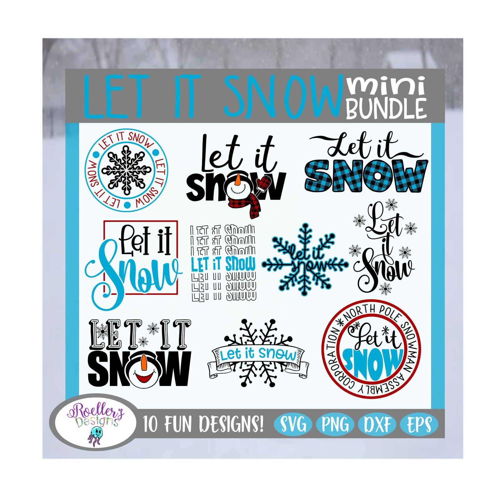 Let It Snow Svg Bundle Christmas Svg Layered Cut File | Etsy