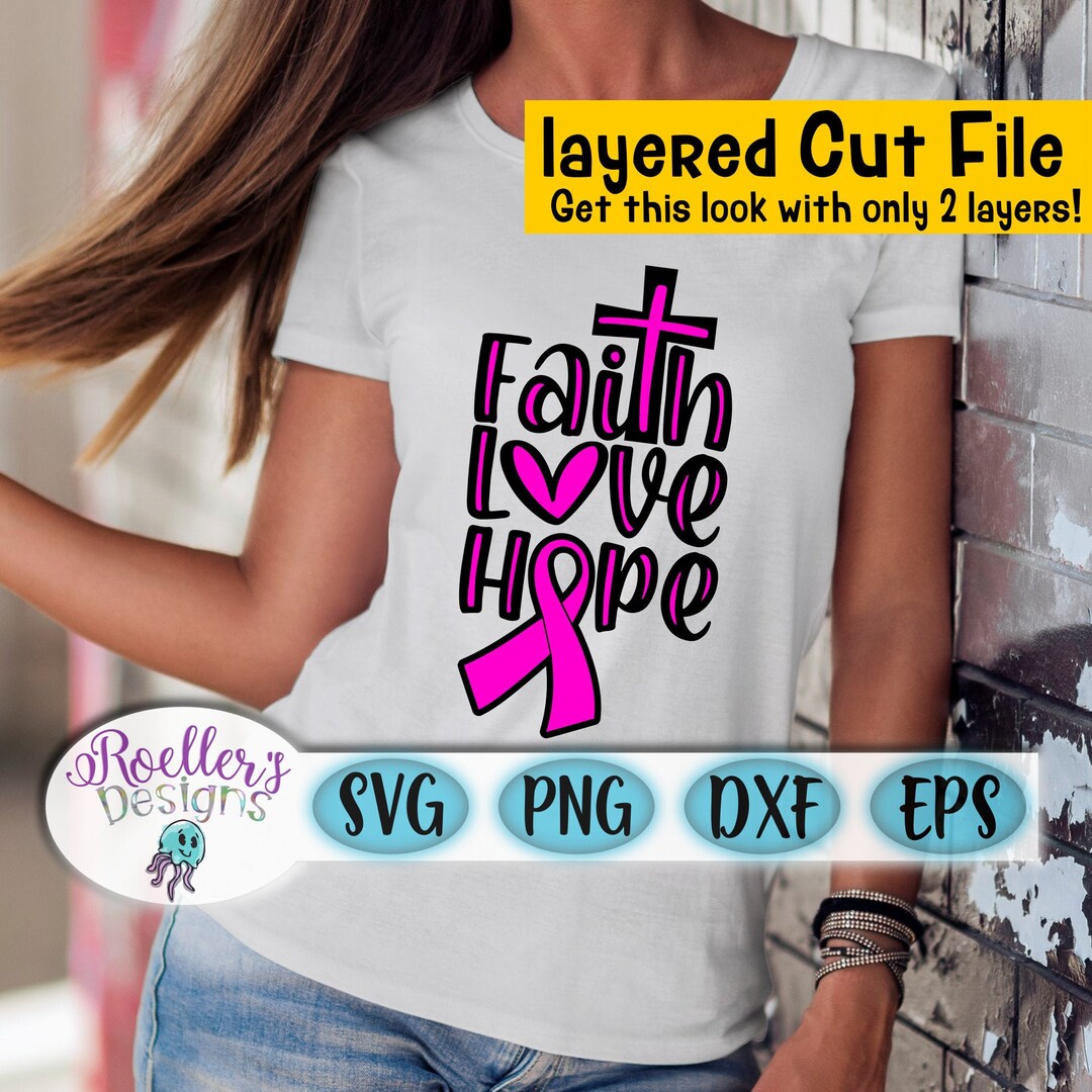 Faith Svg, Love Svg, Hope Svg, Faith Love Hope, Breast Cancer Svg ...