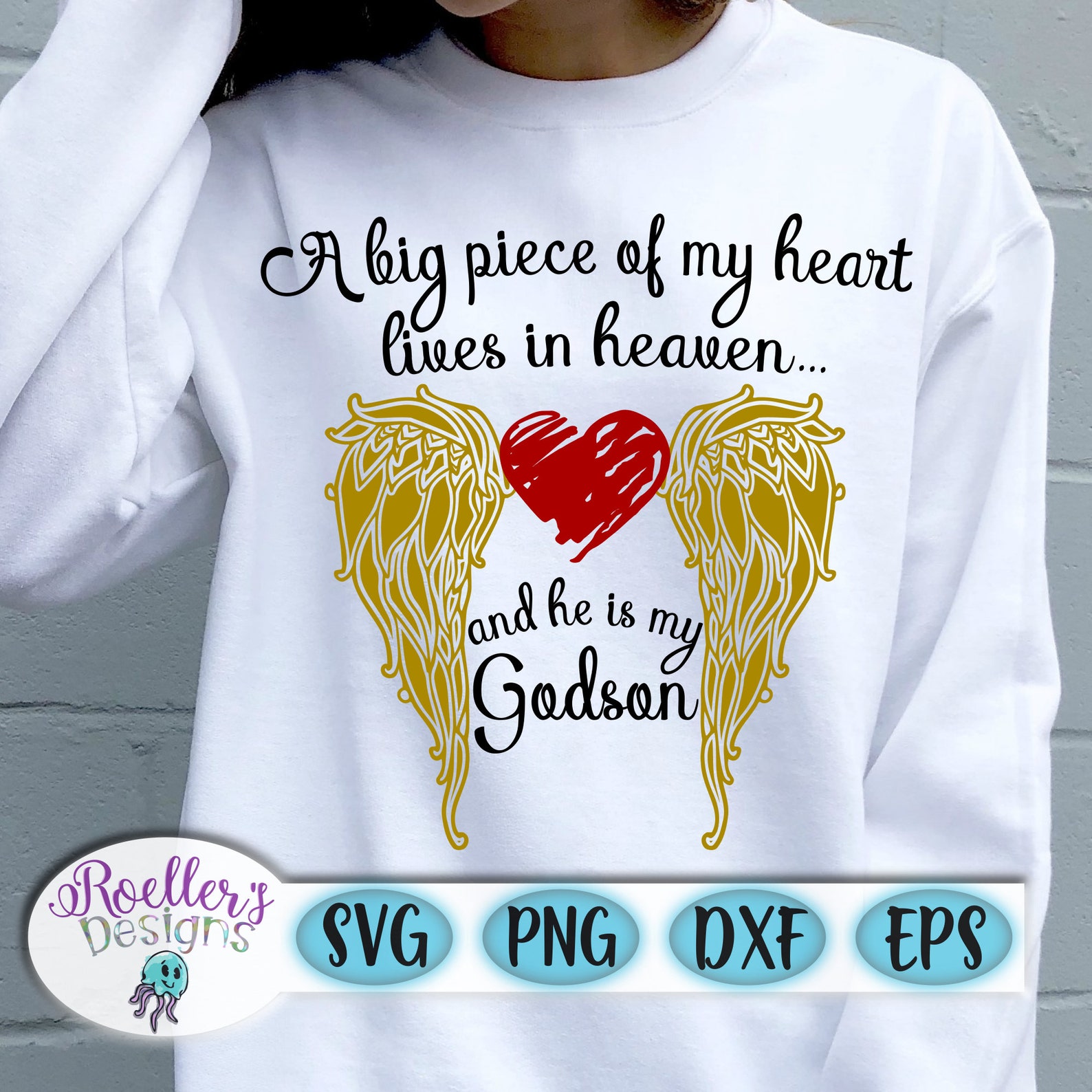 Heaven Svg Godson Svg Angel Wings Svg Memorial Svg Memory - Etsy