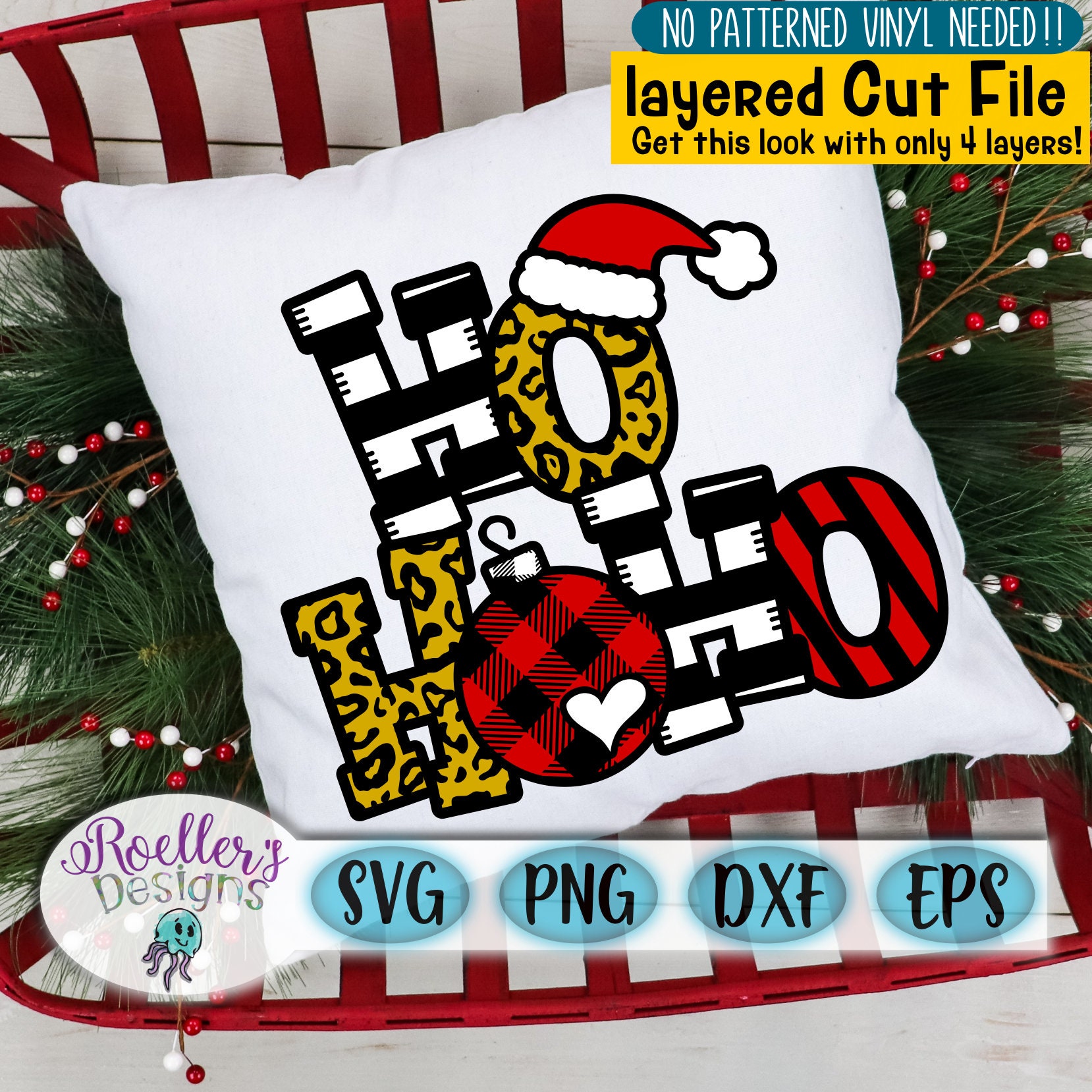 Christmas Svg Ho Ho Ho Svg Santa Hat Svg Cheetah Print Svg - Etsy