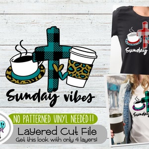 Sunday Vibes Svg, Cricut, Cut File, Svg, Coffee Svg, Plaid Svg ...