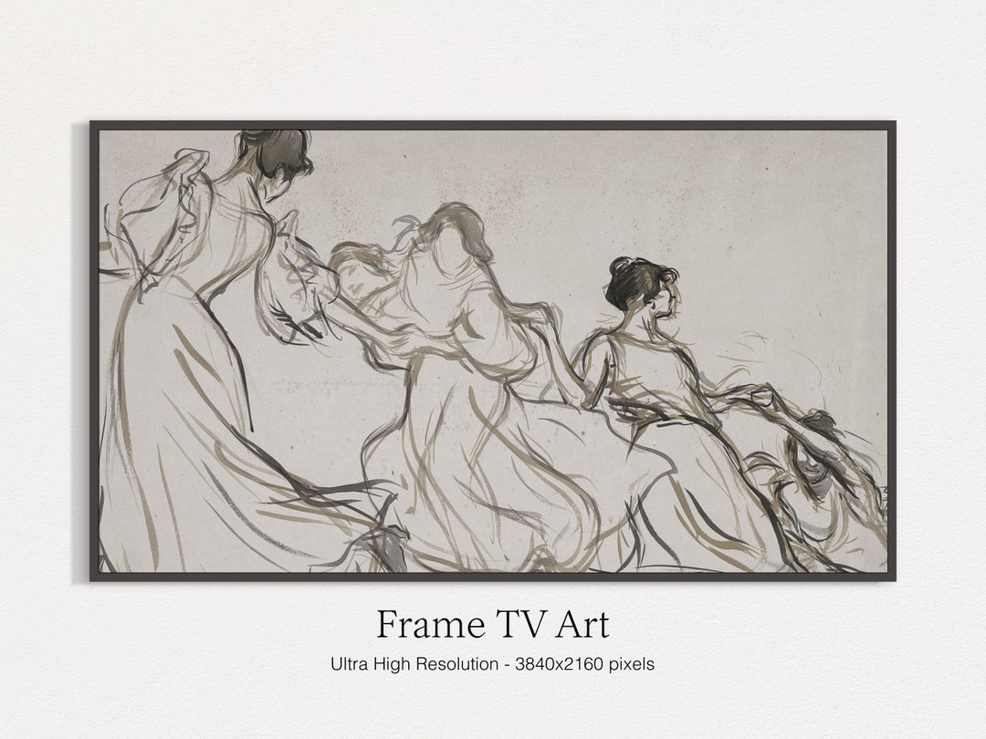 Samsung Frame TV Art | Modern Woman Sketch (digital Download) - Etsy
