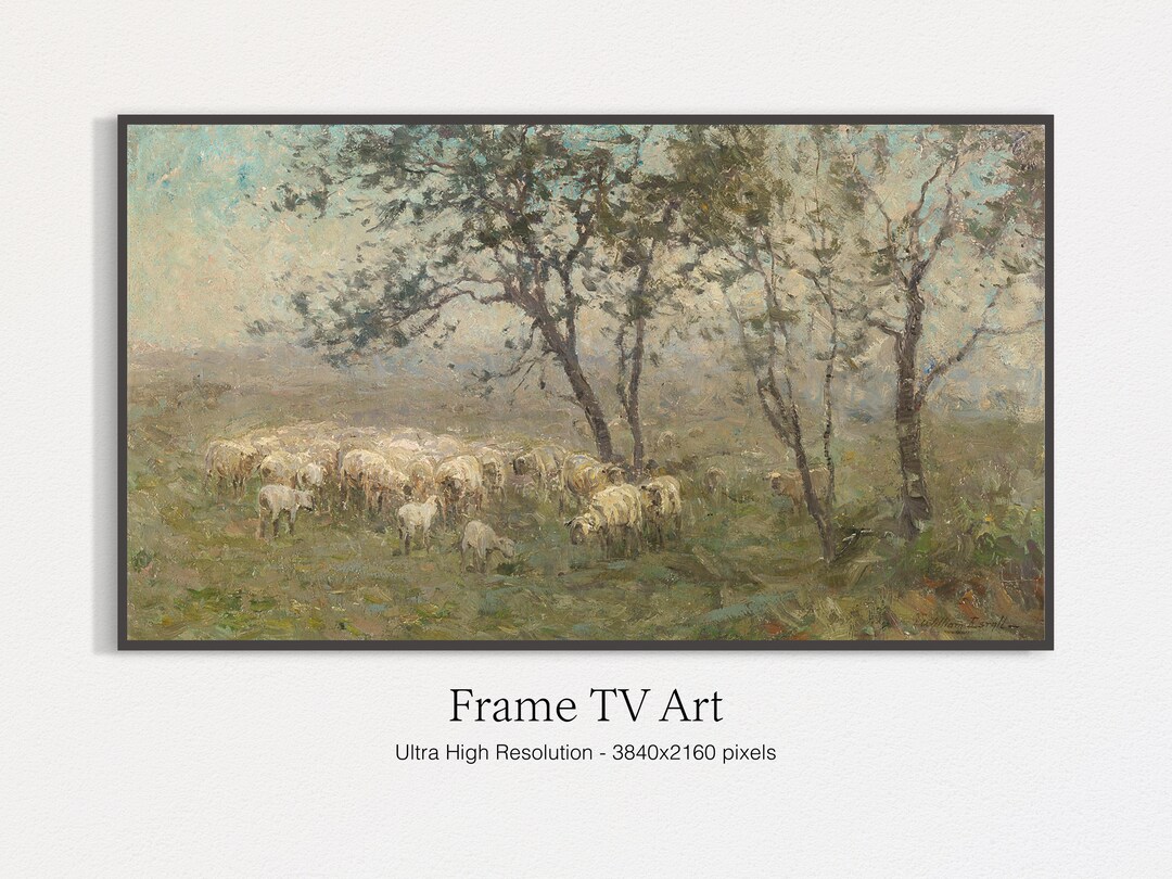 Samsung Frame TV Art | Vintage Sheep Painting | Instant Digital ...