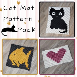 Crochet C2C Blanket Pattern | Cat Mat Pattern Pack | PDF Instant ...
