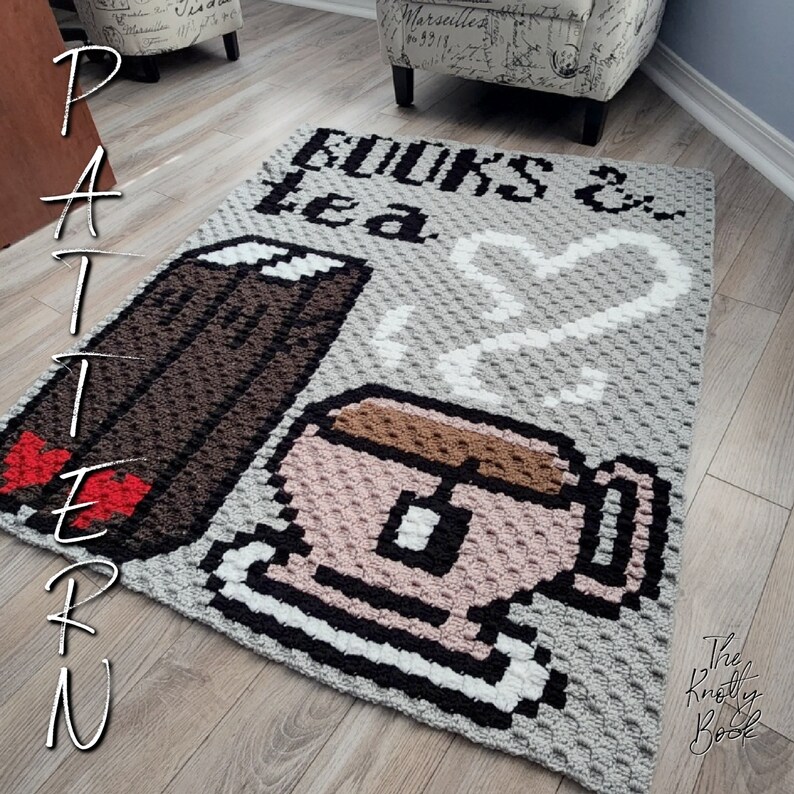 Crochet C2C Blanket Pattern BOOKS & Tea Lapghan PDF - Etsy