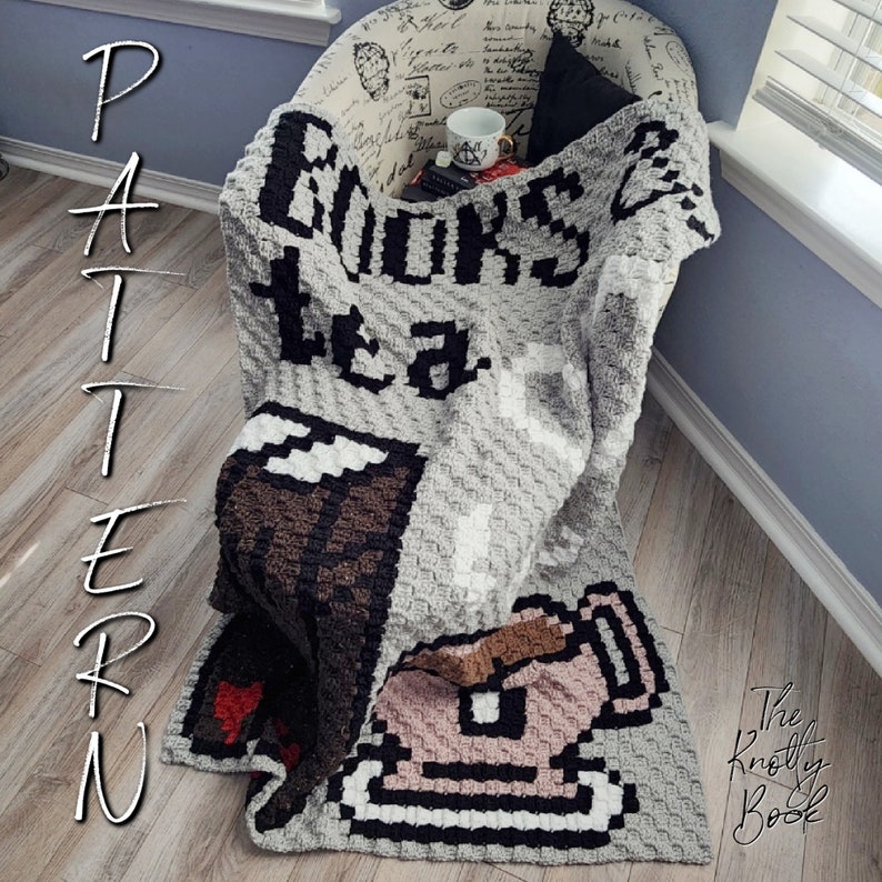 Crochet C2C Blanket Pattern BOOKS & Tea Lapghan PDF - Etsy