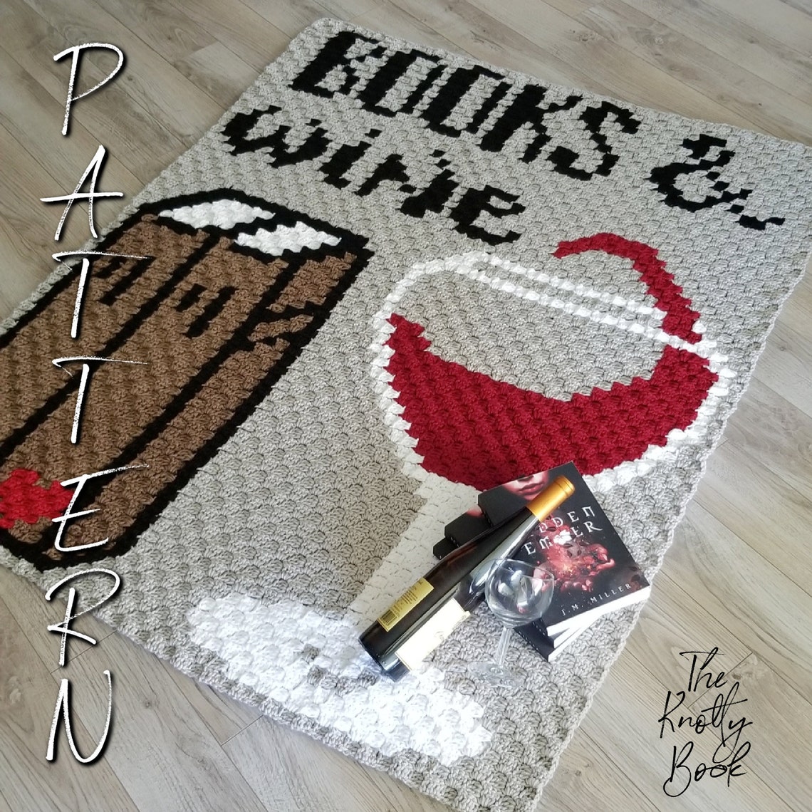 Crochet C2C blanket Pattern BOOKS & Wine Lapghan PDF | Etsy