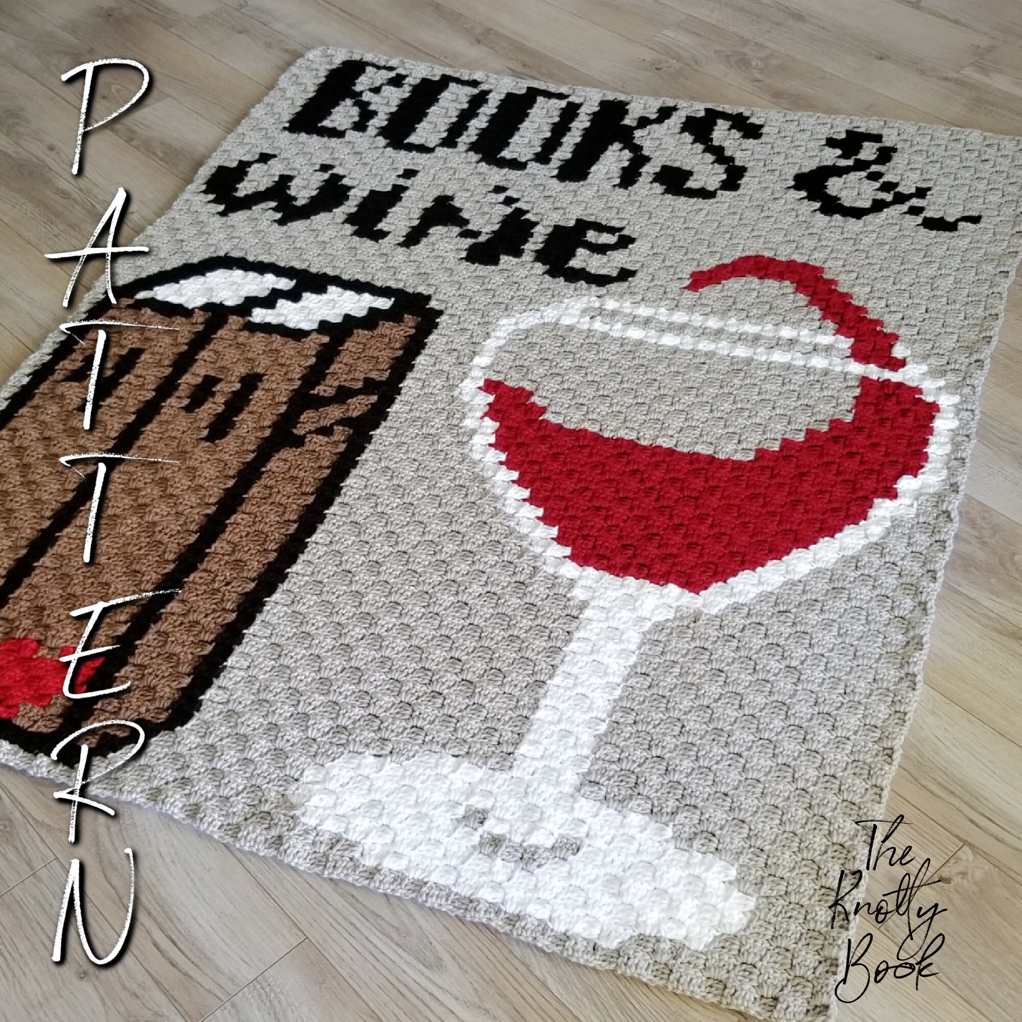 Crochet C2C blanket Pattern BOOKS & Wine Lapghan PDF | Etsy