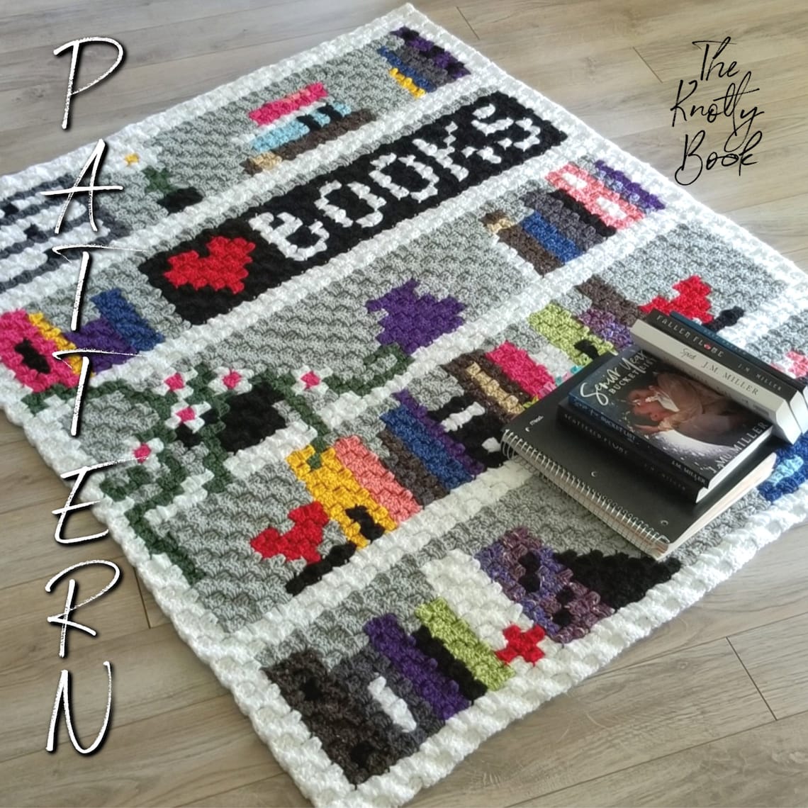 Crochet C2C Blanket Pattern | Bookcase Lapghan | PDF Instant Download ...