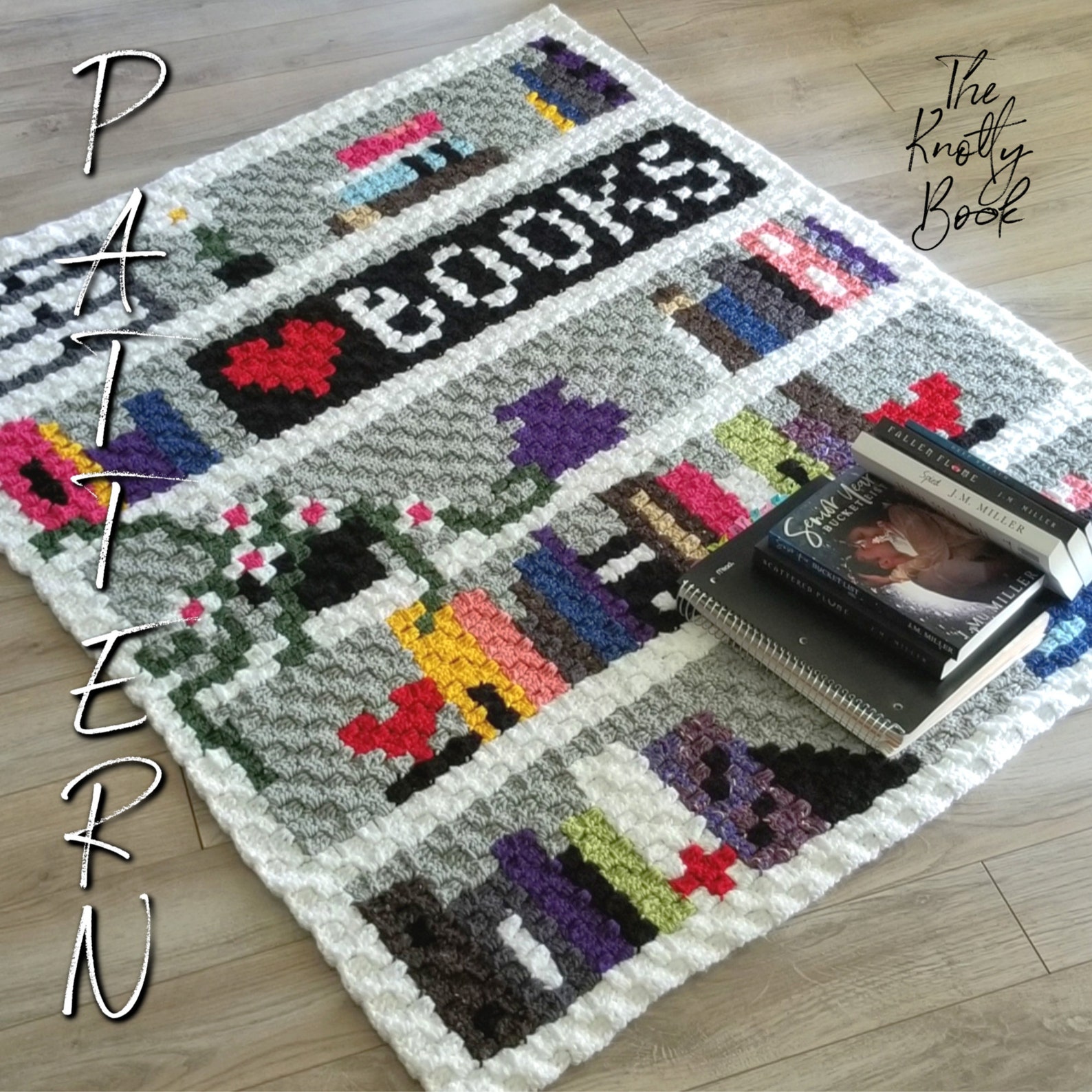 Crochet C2C Blanket Pattern | Bookcase Lapghan | PDF Instant Download ...