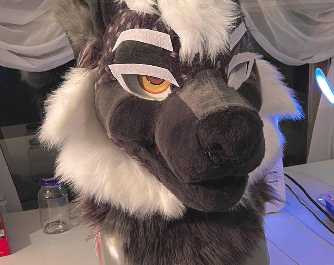 Ash | Premade Melanistic Wolf/fox Partial Fursuit - Etsy