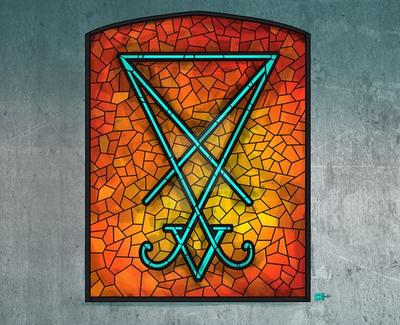 Sigil of Lucifer Stained Glass Print 11x17 - Etsy