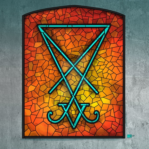Satanic Stained Glass - Etsy