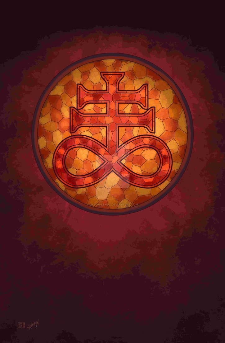 Satanic Brimstone Symbol Stained Glass Print 11x17 | Etsy