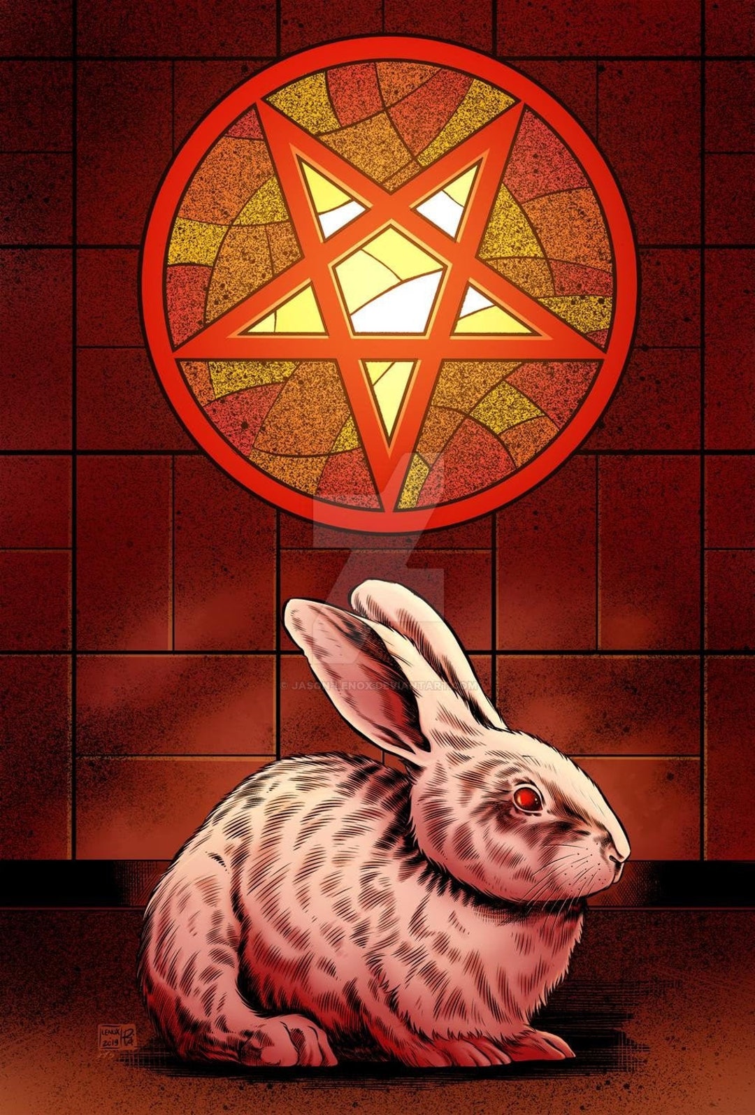 Satanic Bunny Rabbit Print - Etsy
