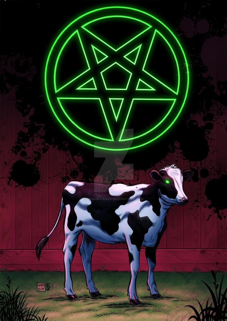 Satanic Cow Print - Etsy