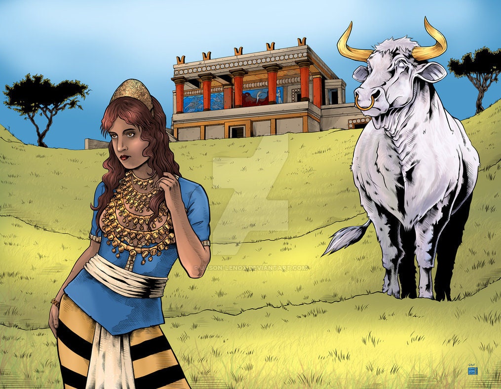 Pasiphae and the Cretan Bull Print - Etsy Hong Kong