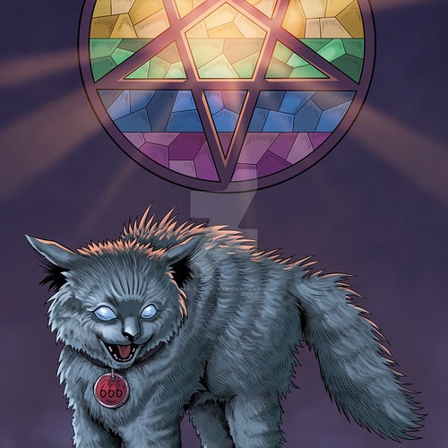 Devil Cat One Print - Etsy
