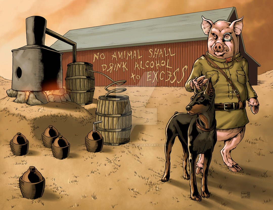 Animal Farm No Animal Shall Drink Alcohol Print - Etsy