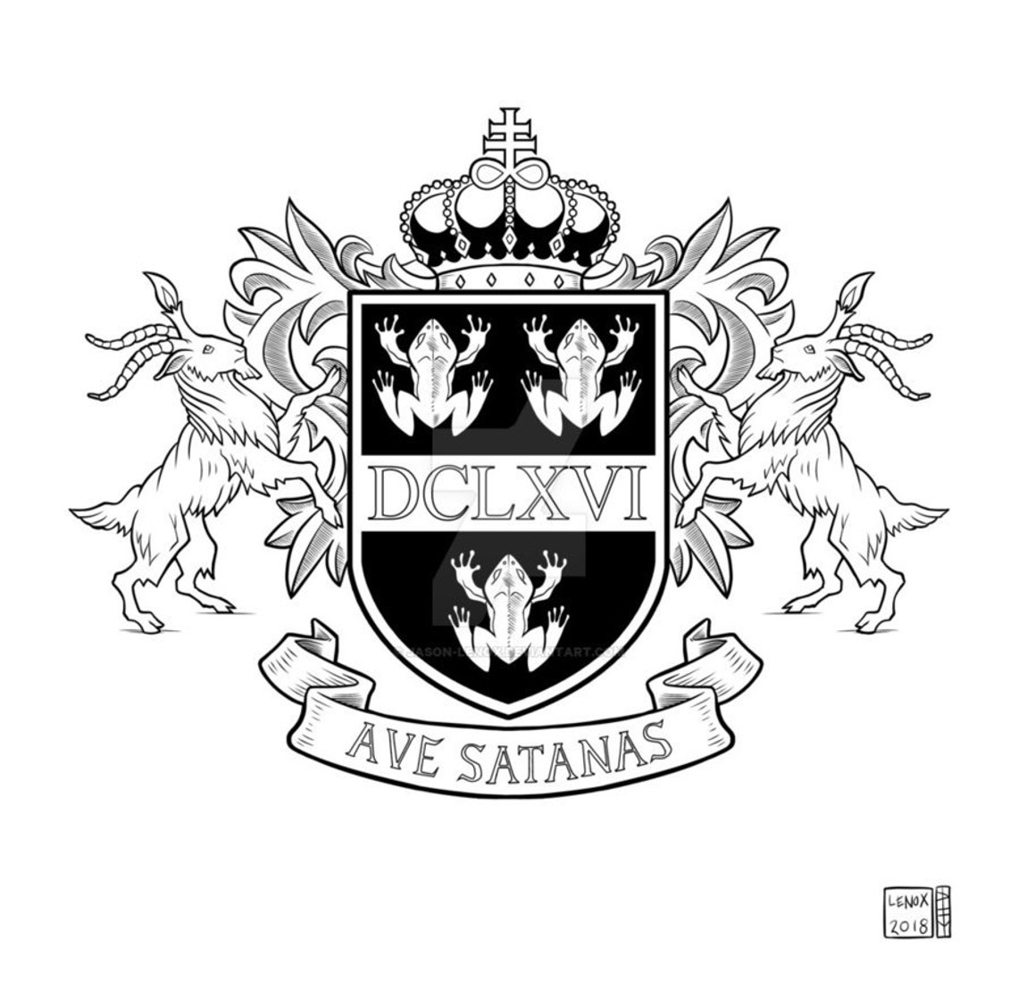 Satanic Coat of Arms Heraldry Print 11x17 | Etsy