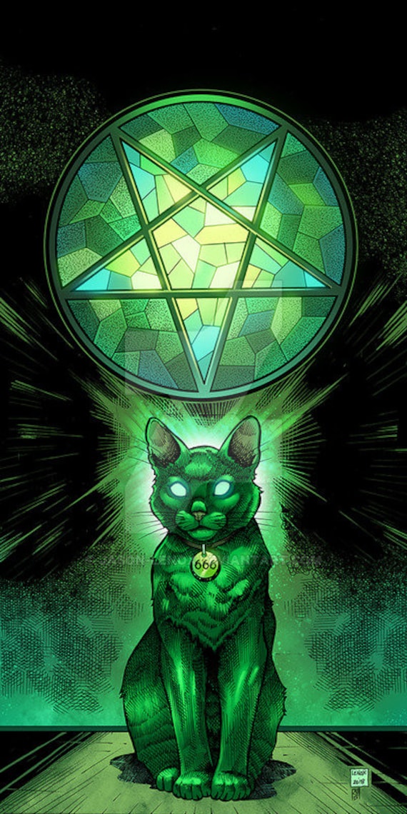Devil Cat One Print | Etsy