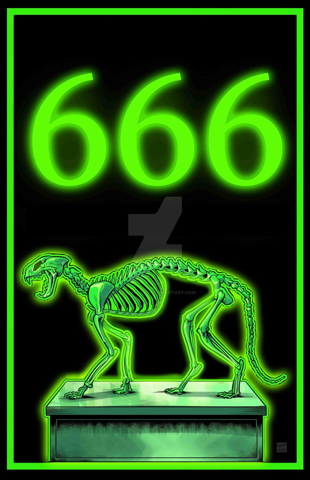 Neon 666 Cat Skeleton - Etsy