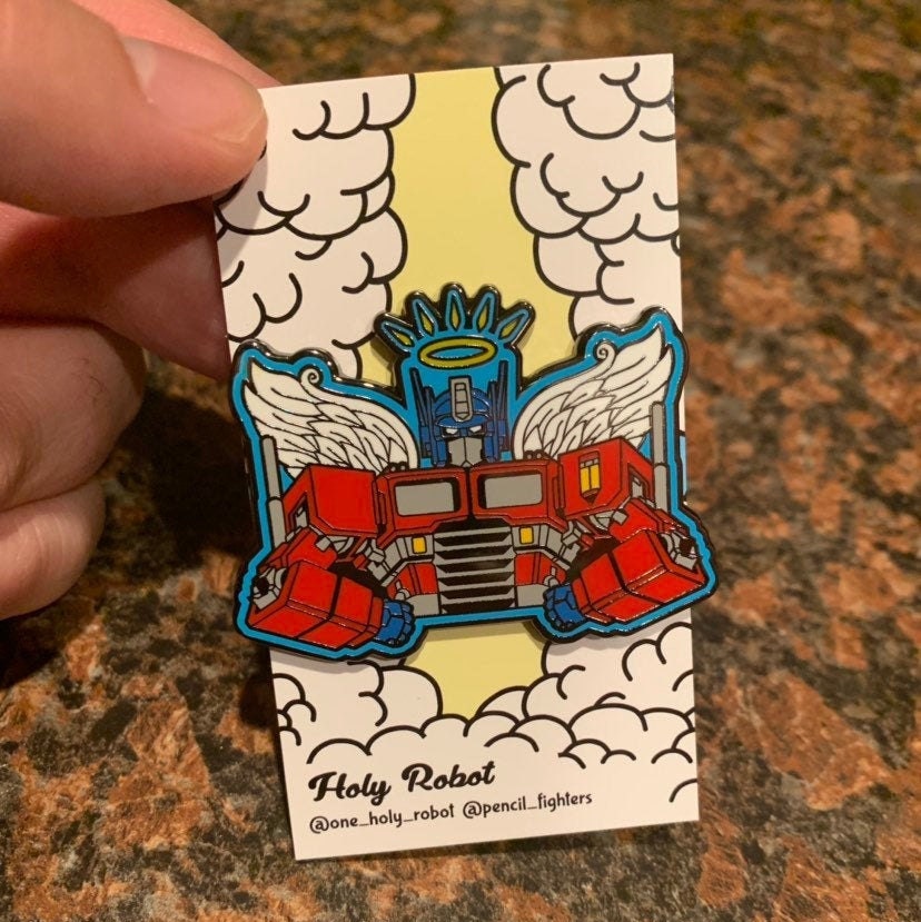 Holy Optimus Holy Robot Enamel Pins Optimus Prime Hat - Etsy