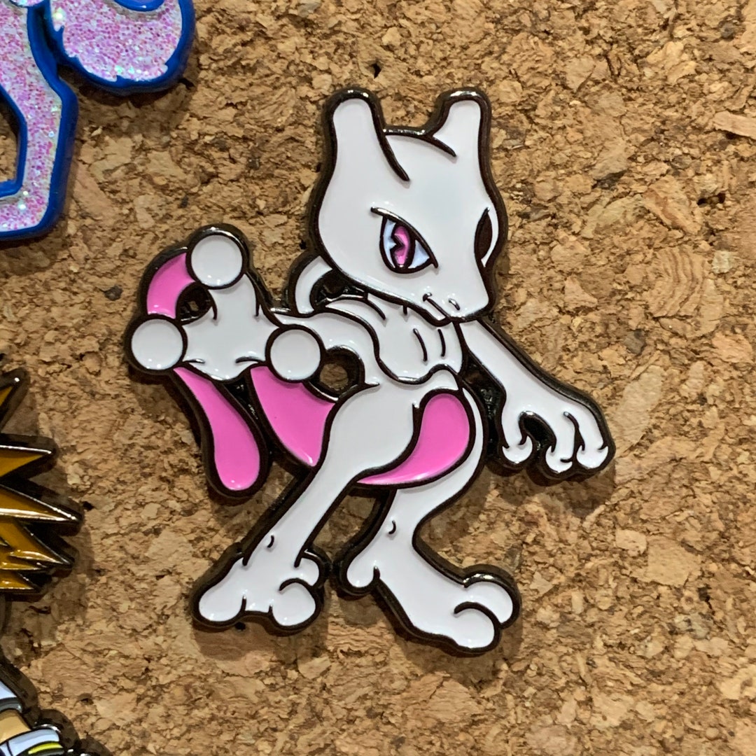 Toon Town Mewtwo Enamel Pin - Pokemon Lapel Pins - Holy Robot - Etsy