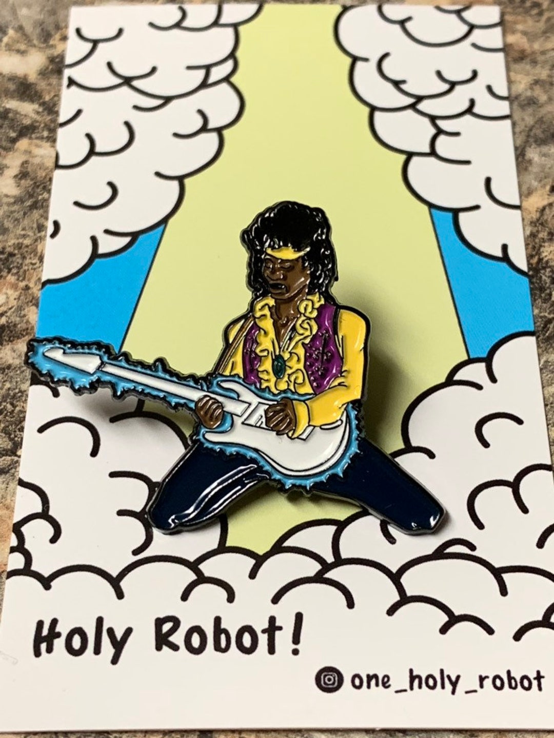 Immortal Musicians - Jimi Hendrix Enamel Pin - Electric Guitar - Lapel ...