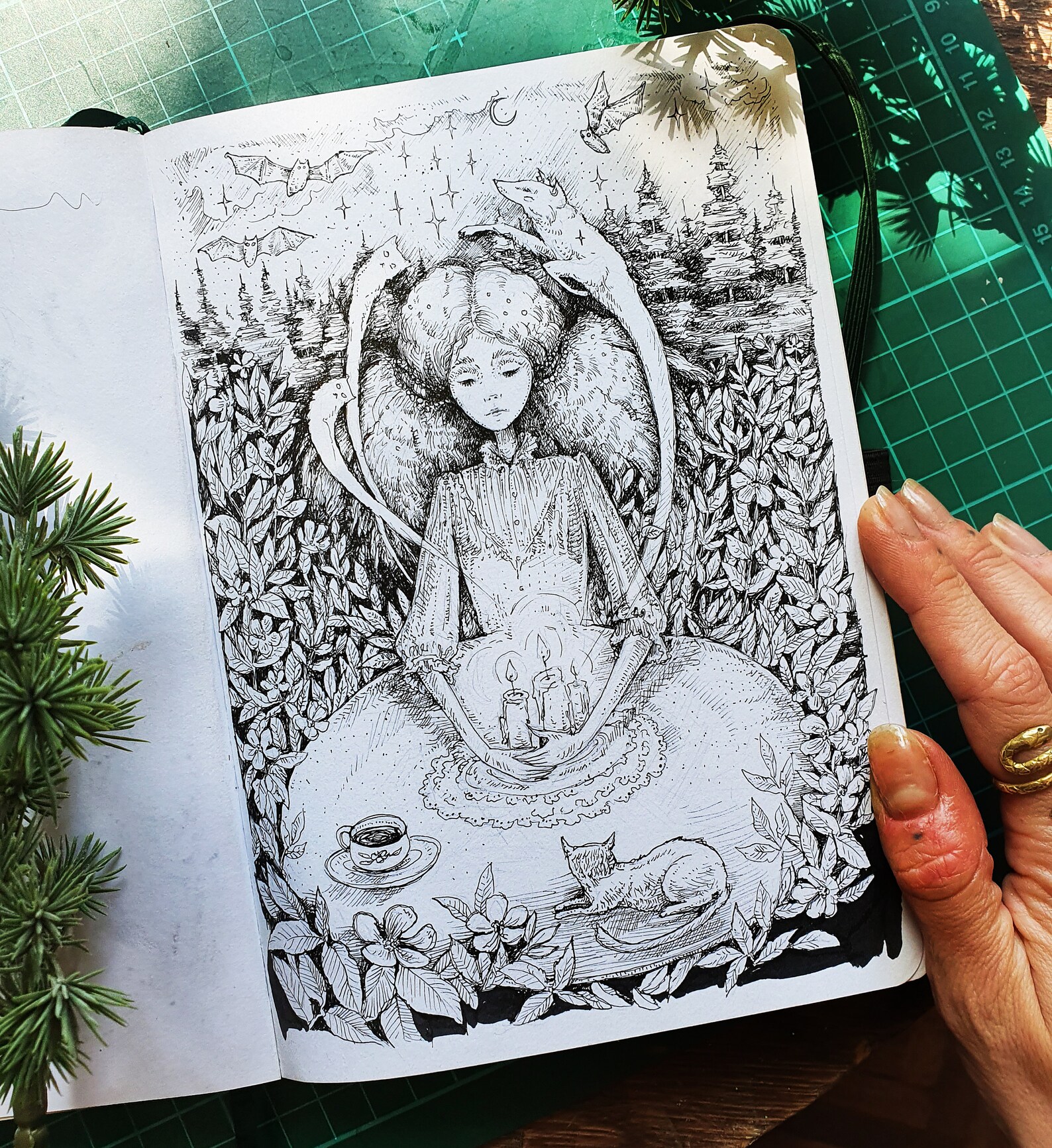 The Conjuring - A4 Digital Coloring Page by Karolina Kubikowska - Etsy