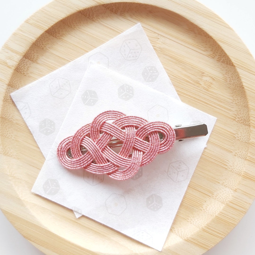 Japanese Knot Hair Clip Mizuhiki Paper Cords Sparkly Pink - Etsy Australia