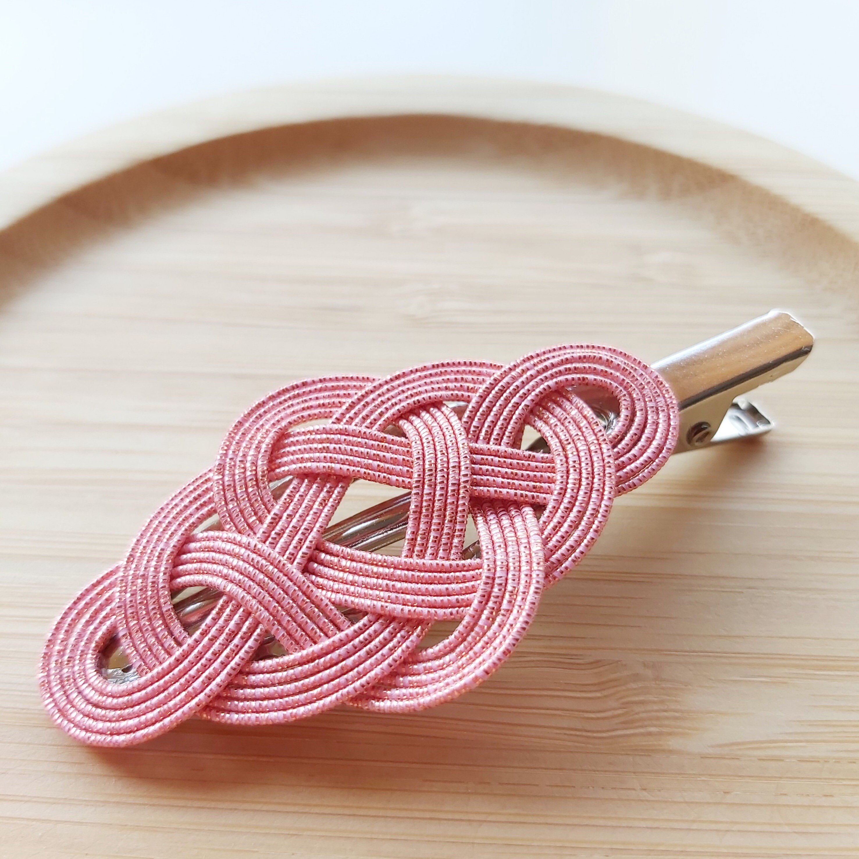 Japanese Knot Hair Clip Mizuhiki Paper Cords Sparkly Pink - Etsy Australia